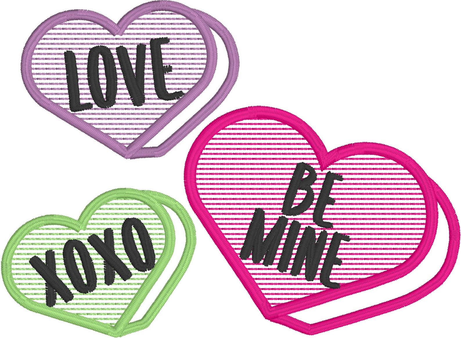 XOXO Love Candy Hearts Hugs and Kisses Valentine | Etsy