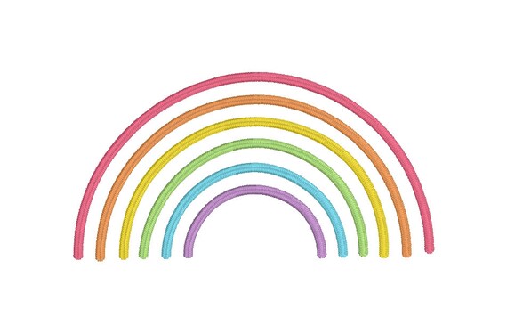 Mini Rainbow Thin Pastel Instant Download Machine Embroidery - Etsy