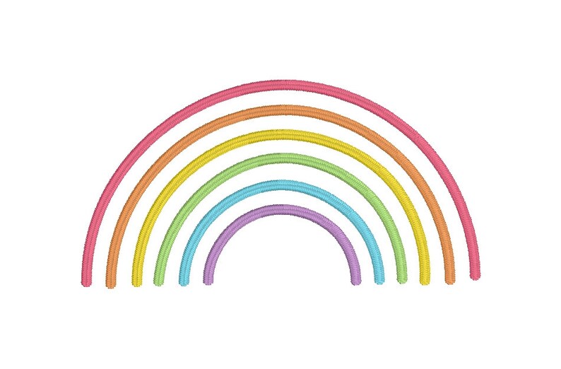 Mini Rainbow Thin Pastel Instant Download Machine Embroidery - Etsy
