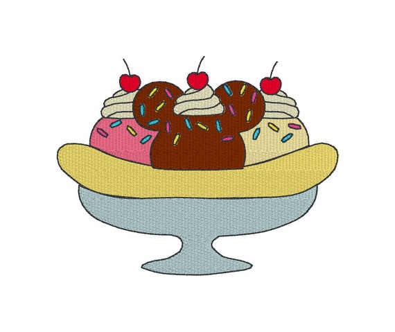 Mickey Banana Split Instant Download Machine Embroidery | Etsy