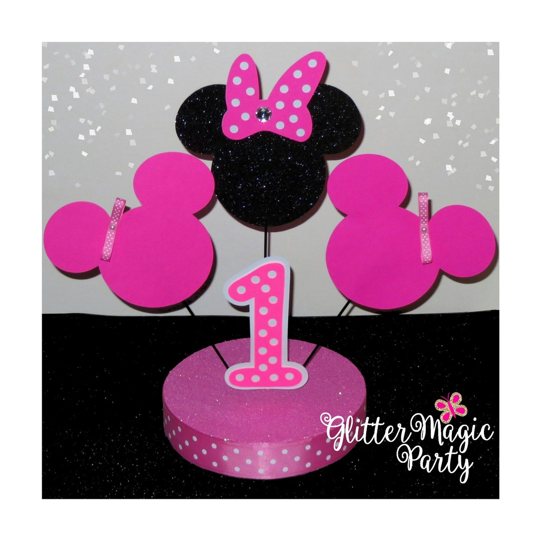 SET OF 2 Mouse Centerpieces Mouse Party Pink Baby Mouse Pink Polka Dots ...