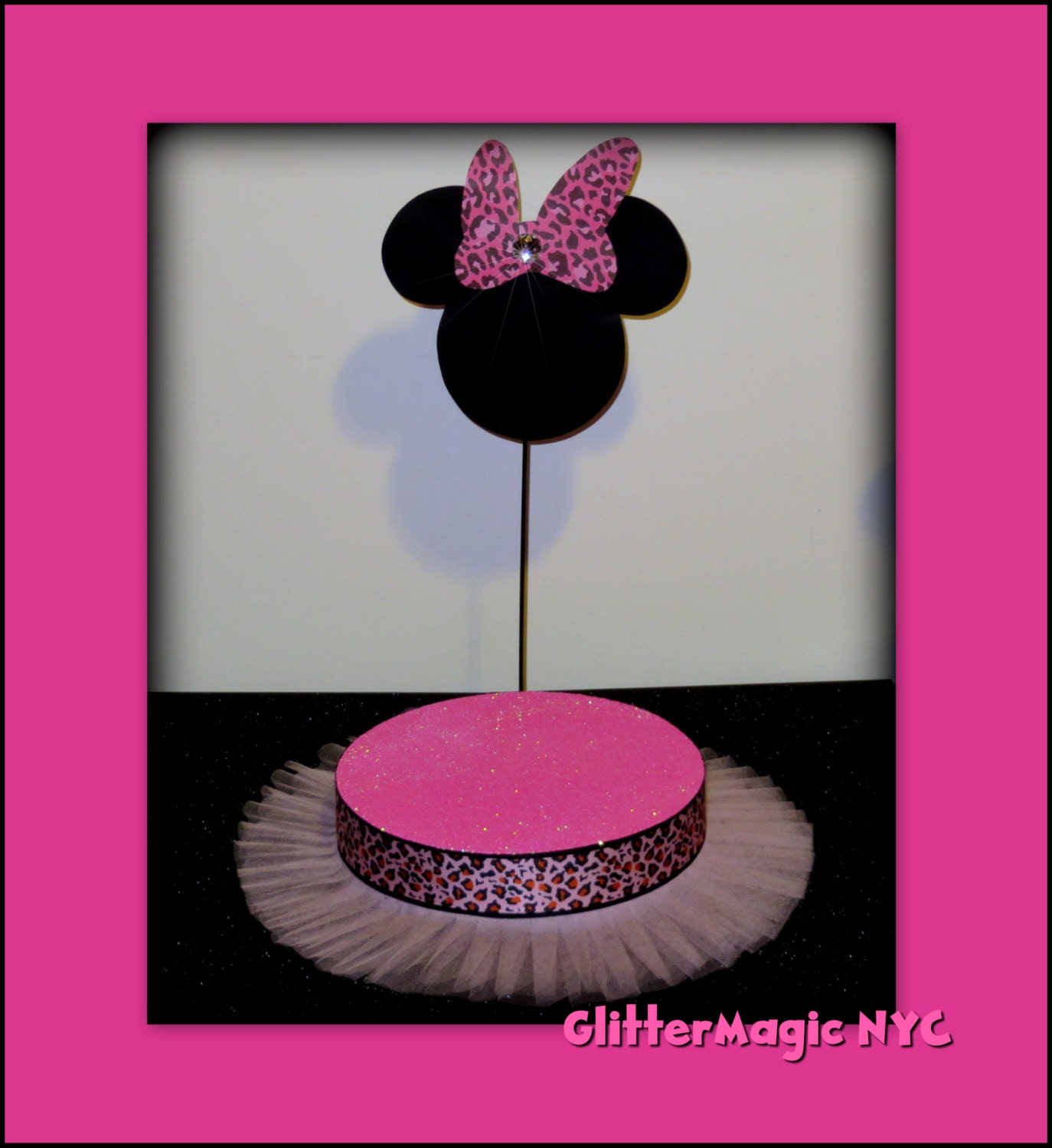 Minnie Mouse Pink Leopard Inspired Cakepop / Lollipop Stand Display ...