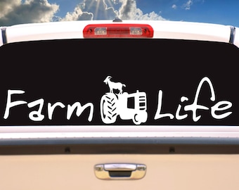 Farm Life W/ Tractor Vehicle Window Decal/sticker Choose a | Etsy
