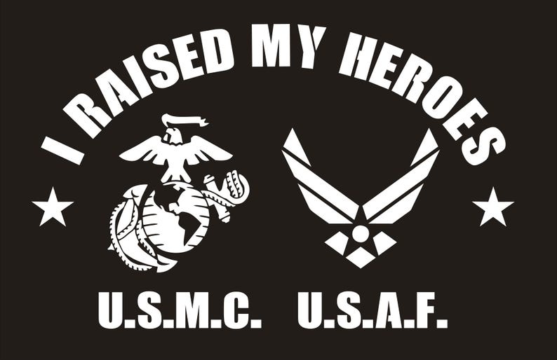 USMC, Marine Corps, USAF, Air Force Custom Decal Words and Color - Etsy