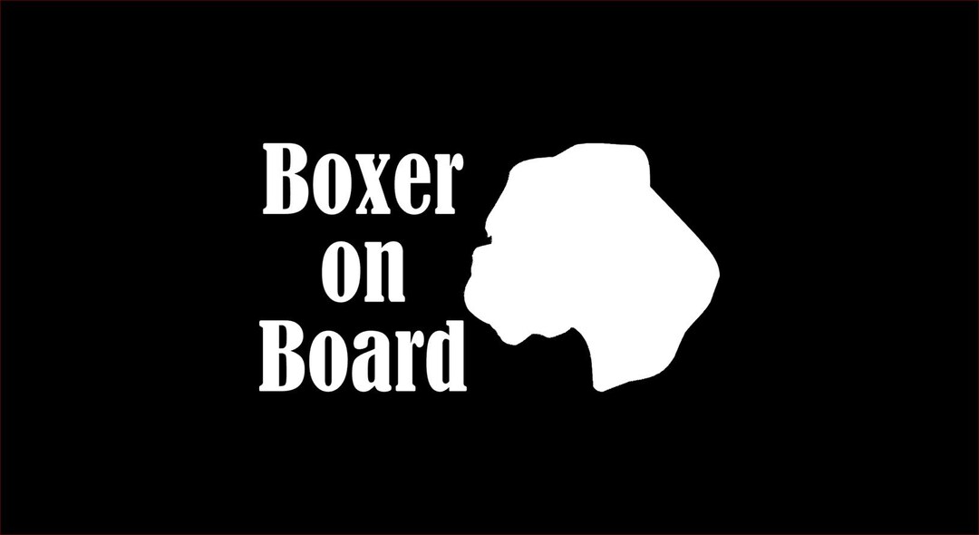 Dog Boxer on Board Vehicle Car Truck Window Laptop Decal/sticker, Any ...