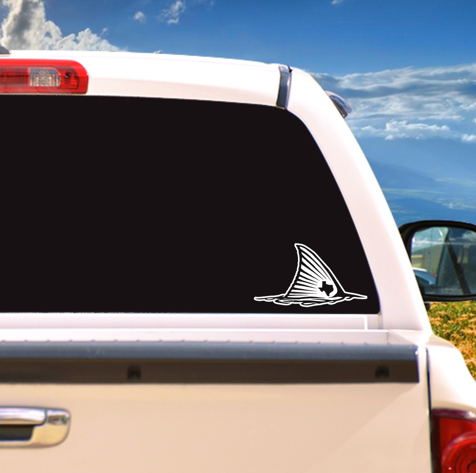 SVG File of Red Fish Tail With State Cutouts for Vehicle Window Decal ...