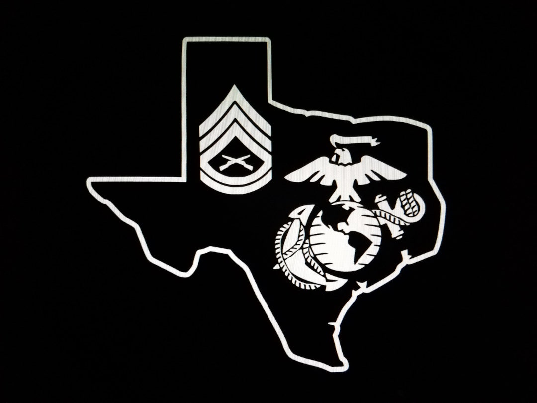 Texas USMC, Marine Corps EGA W/ Rank, Vehicle Window Decal/sticker ...