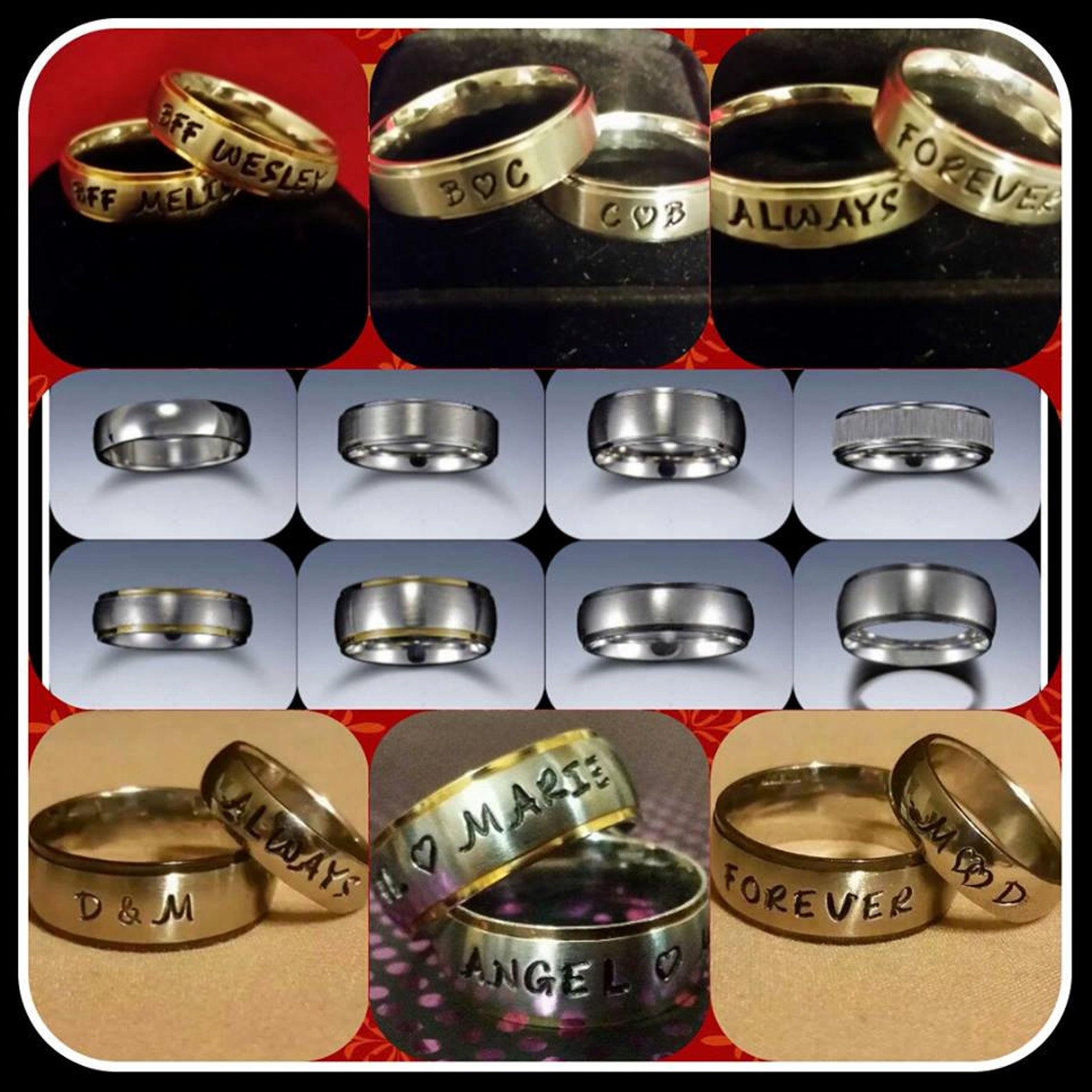 Cancer Survivor Rings Hand Stamped Name Rings Message Rings - Etsy