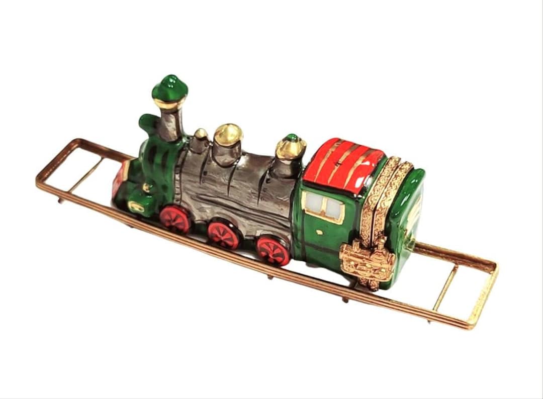 Train Locomotive on Track Limoges Box Porcelain Figurine - Etsy