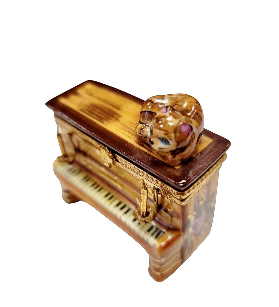 Upright Piano W Cat Limoges Box Porcelain Figurine - Etsy