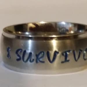 Cancer Survivor Rings Hand Stamped Name Rings Message Rings - Etsy