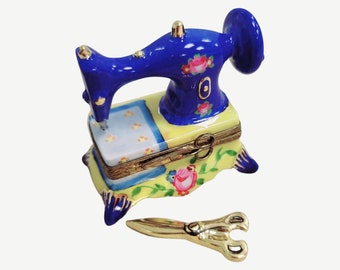 Limoges Porcelain Box in Miniature. Hand Painted. Sewing Machine - Etsy