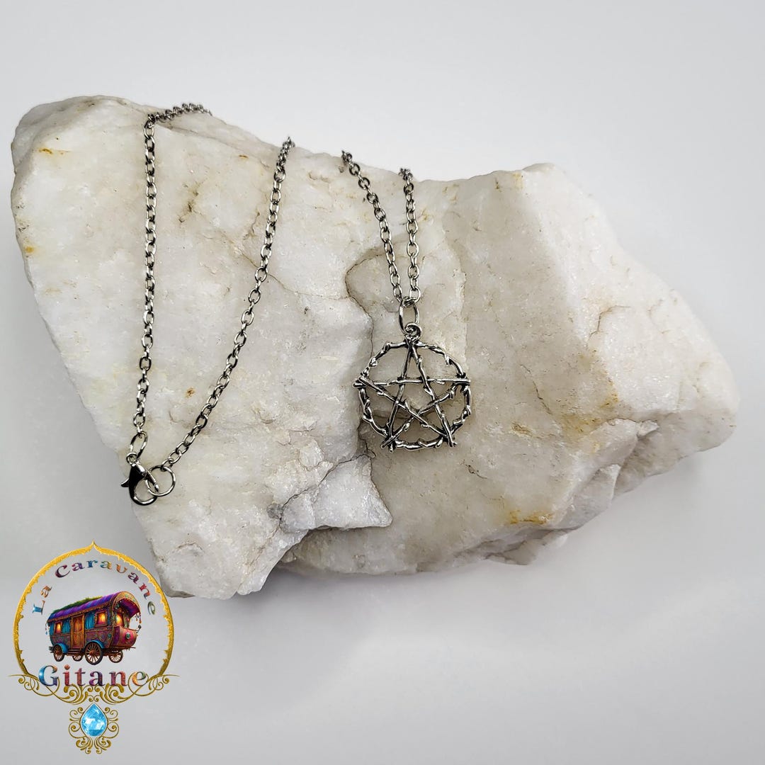 Pentacle Symbol in Imitation of Tree Branches With Chain - Etsy