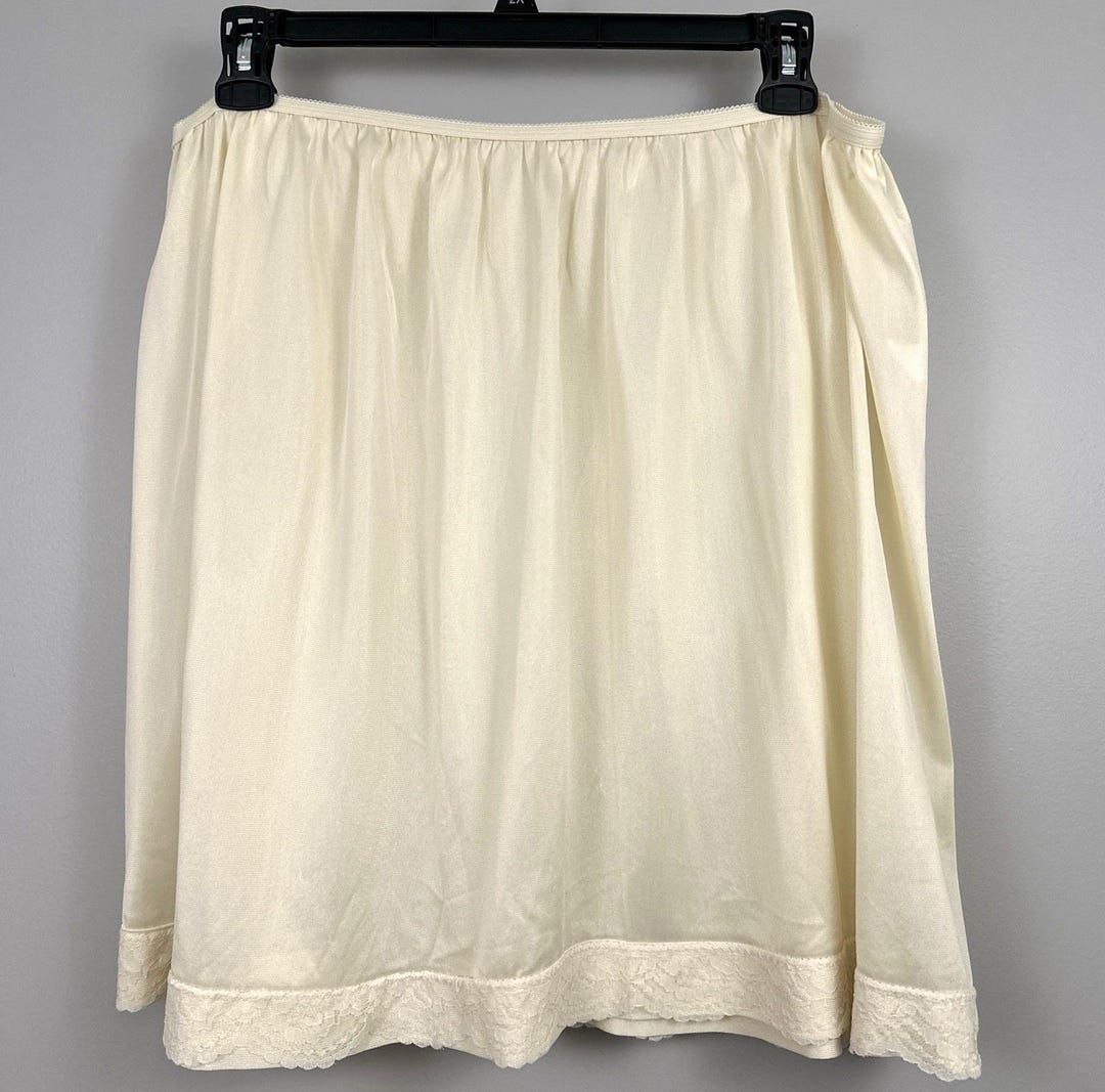 Vintage Luxer Dame Half Slip Skirt Plus Size 52-54 ILGWU Union Cream ...