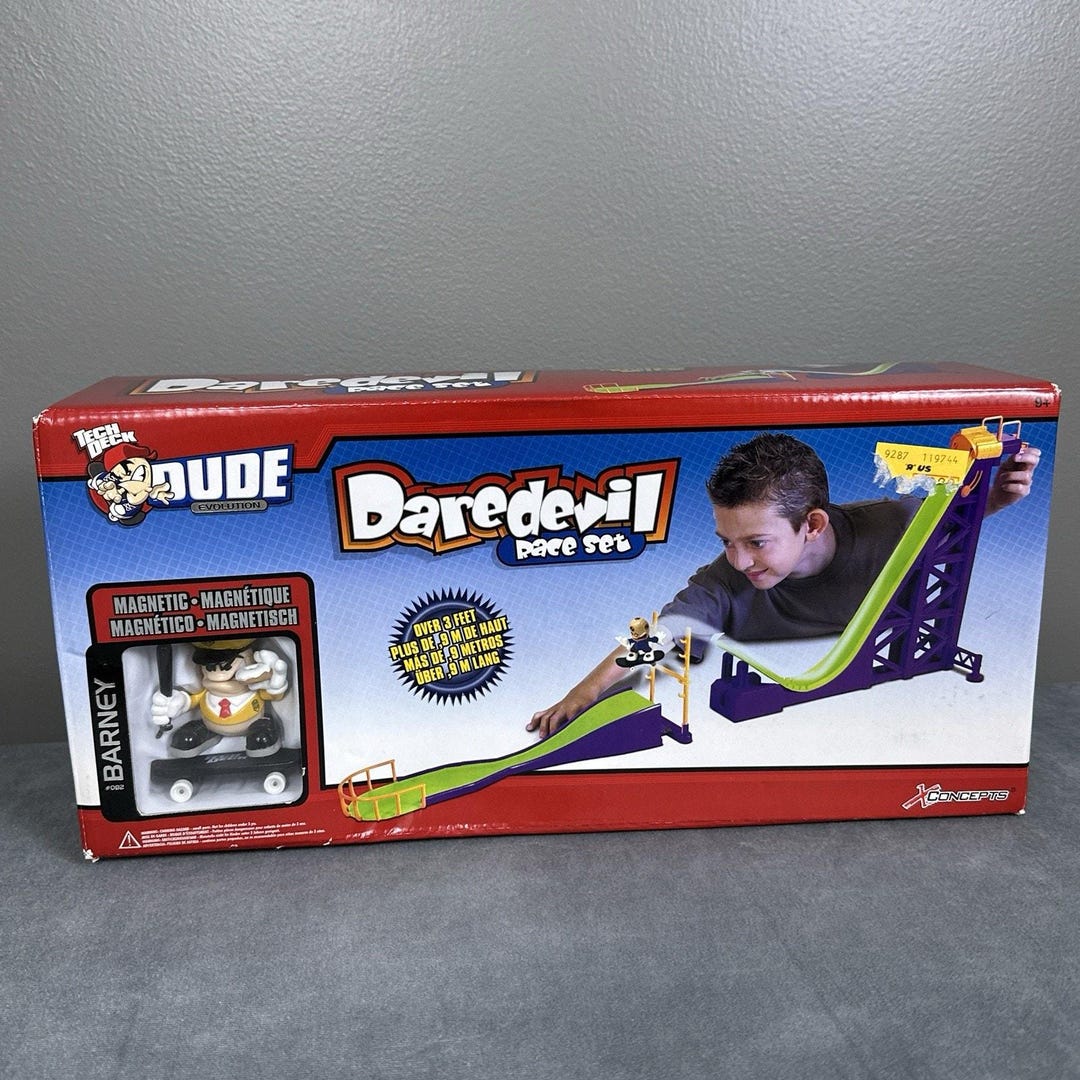 Vintage 2003 Tech Deck Dude Evolution Daredevil Race Set Jump Barney ...