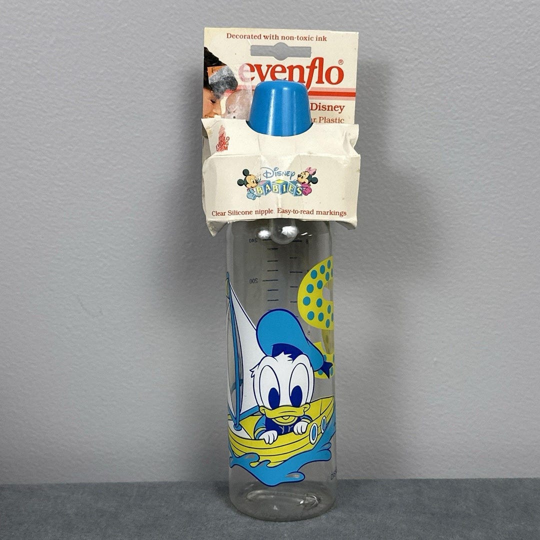 1984 Vintage Evenflo Bottle Disney Babies Plastic Nurser Nipple Cap ...