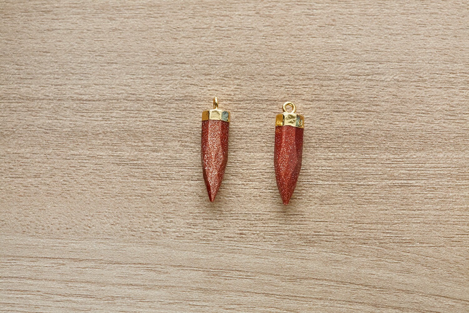 1 Pcs of Pencil Point Shape Goldsand Faceted Gold Plated | Etsy