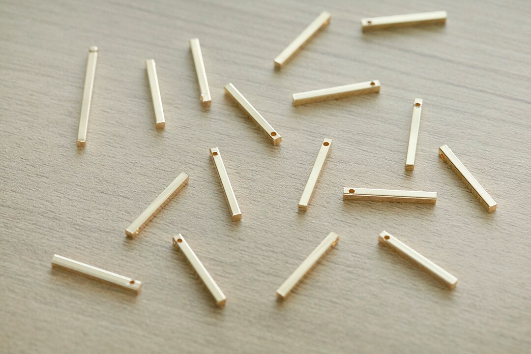 5 Pcs of Gold Plated Long Bar Brass Pendant - Etsy