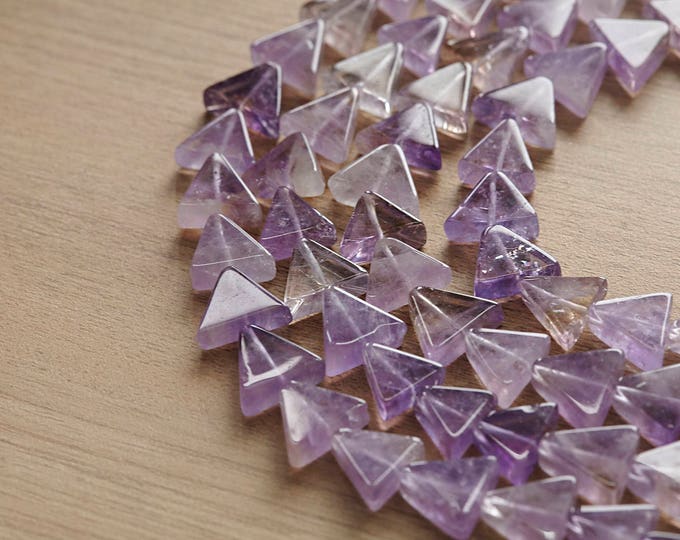 10 Pcs of Natural Amethyst Triangle Gemstone Beads - Etsy