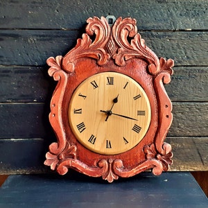 Scandinavian Hand Carved Wall Clock Norwegian Folk Art rosemaling ...