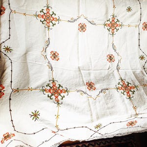 Norwegian Hand Embroidered Linen Tableclot WITH HEARTS Norwegian ...