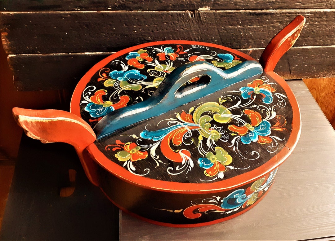 Norwegian Large Handcrafted Bentwood TINE Box Scandinavian Nordic ...