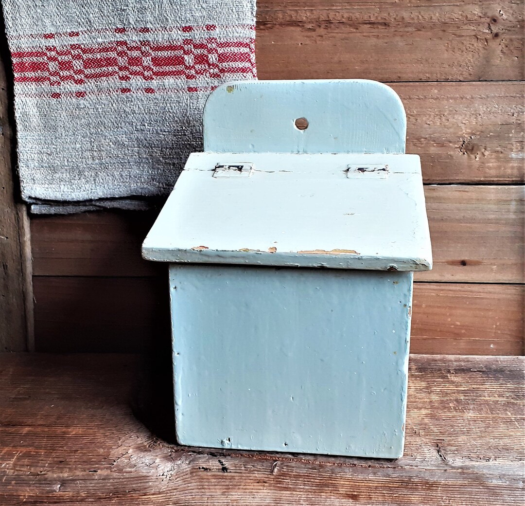 Antique Scandinavian Wood Wall Box: Farmhouse Kitchen Storage - Etsy