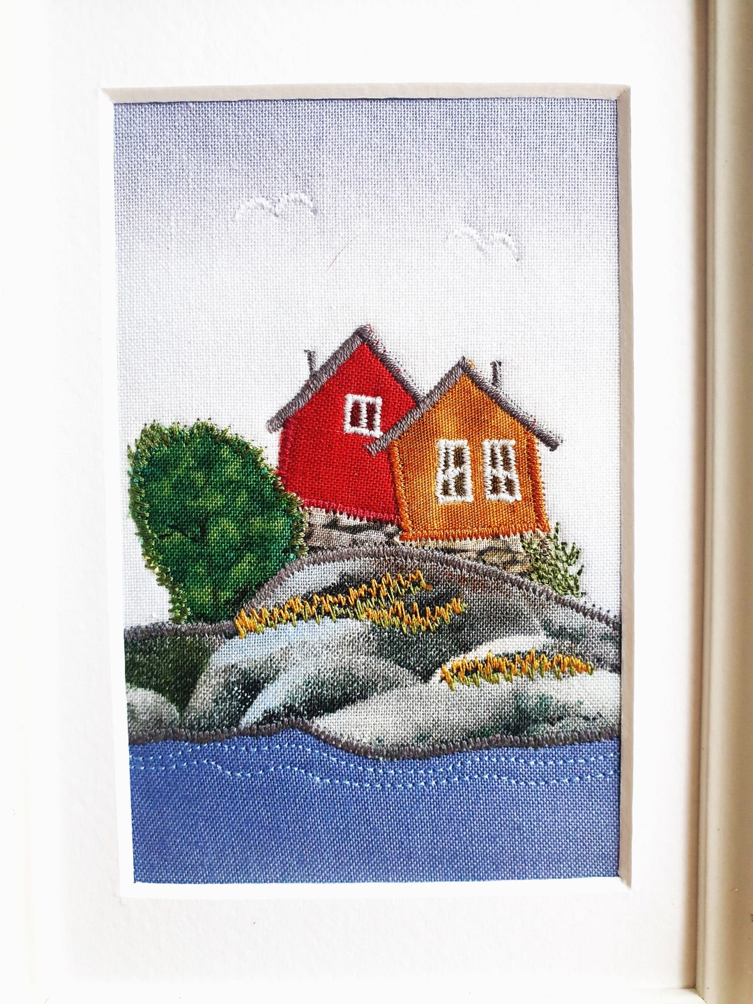 Norwegian Original Textile Art Fjord Textile Picture by Artist Benita ...