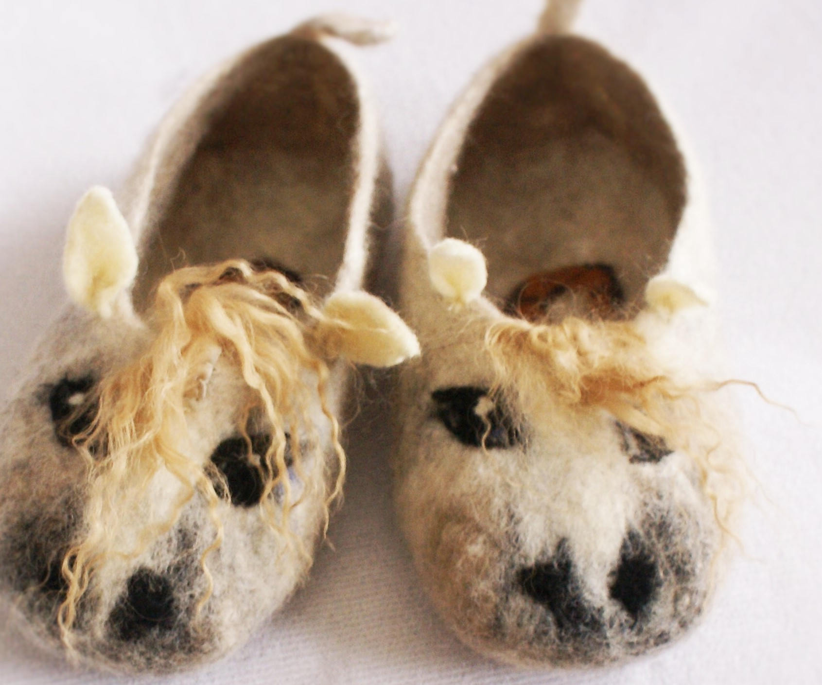 Eco Felted Wool Horses Slippers One-of-a-kind Slippers - Etsy Canada