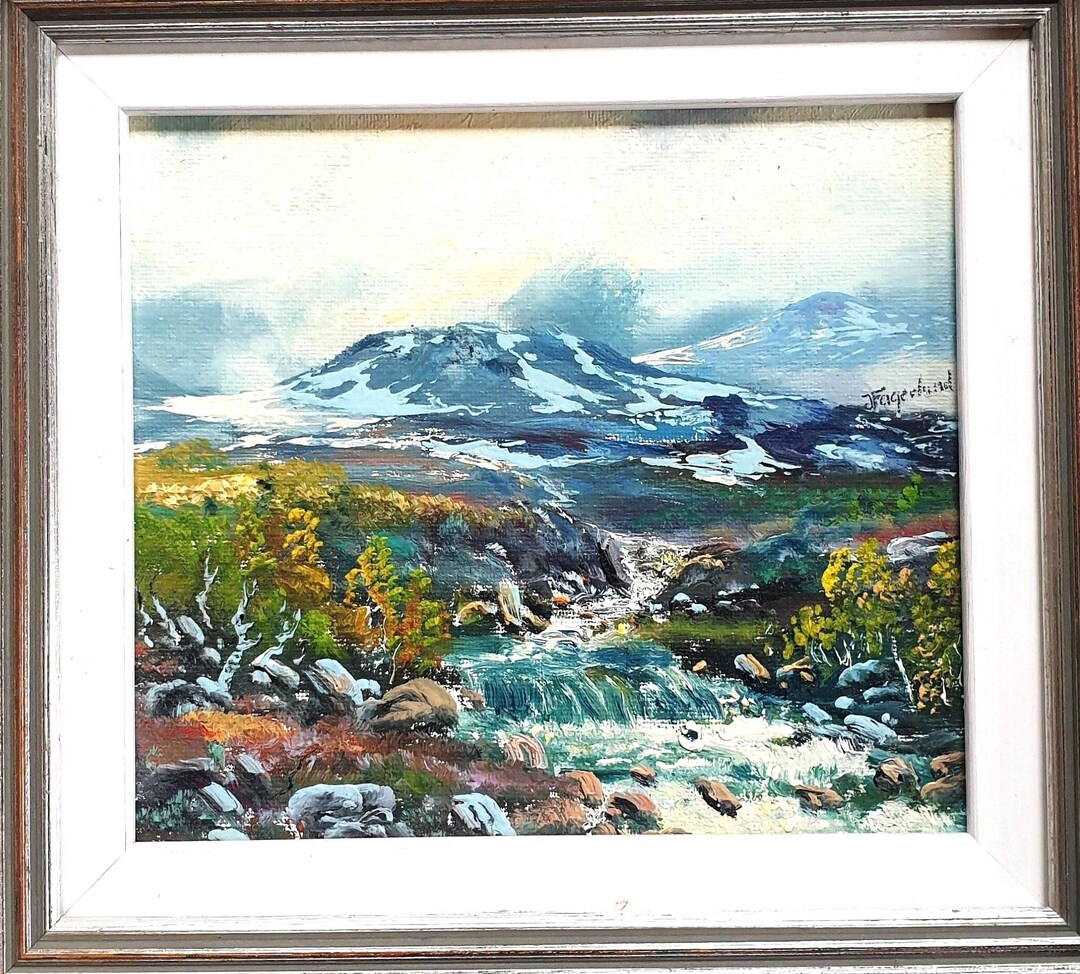 Lapland Landscape Original Oil Painting Artist JÖRGEN FAGERLUND Framed ...