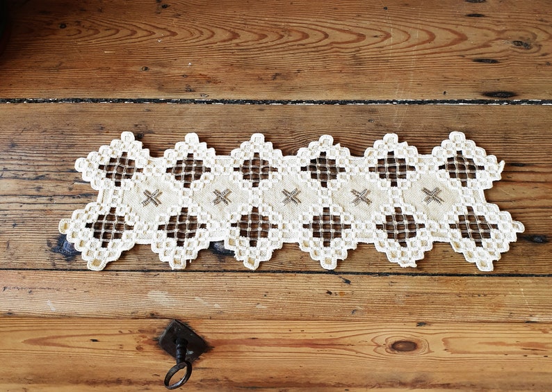 Hardanger Norwegian Embroidery Vintage Tablecloth Centerpiece ...