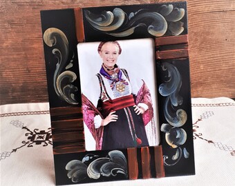 Norwegian Rosemaled Photo Frame Card - Etsy