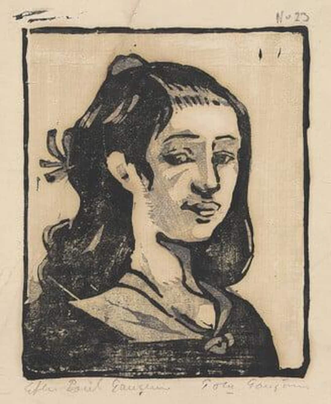 Paul Rollon Gauguin Litography Portrait of Aline Gauguin, Recive ...