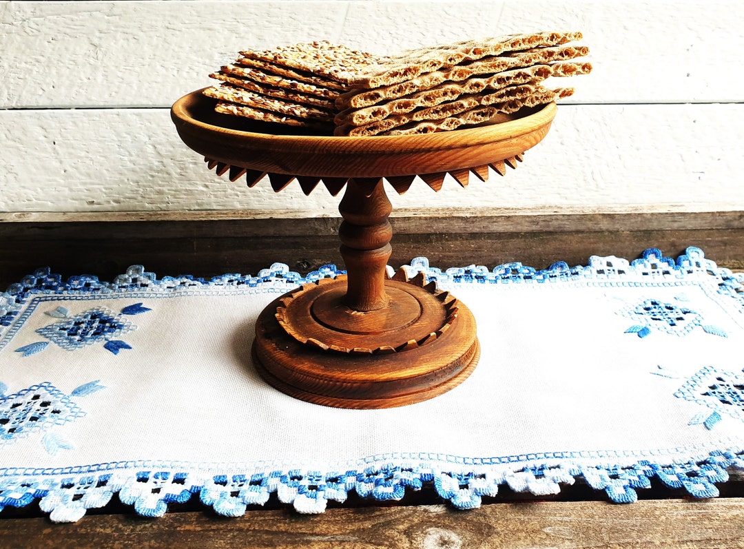 Scandinavian Handcarved Cake Stand Norwegian LEFSE Stand - Etsy