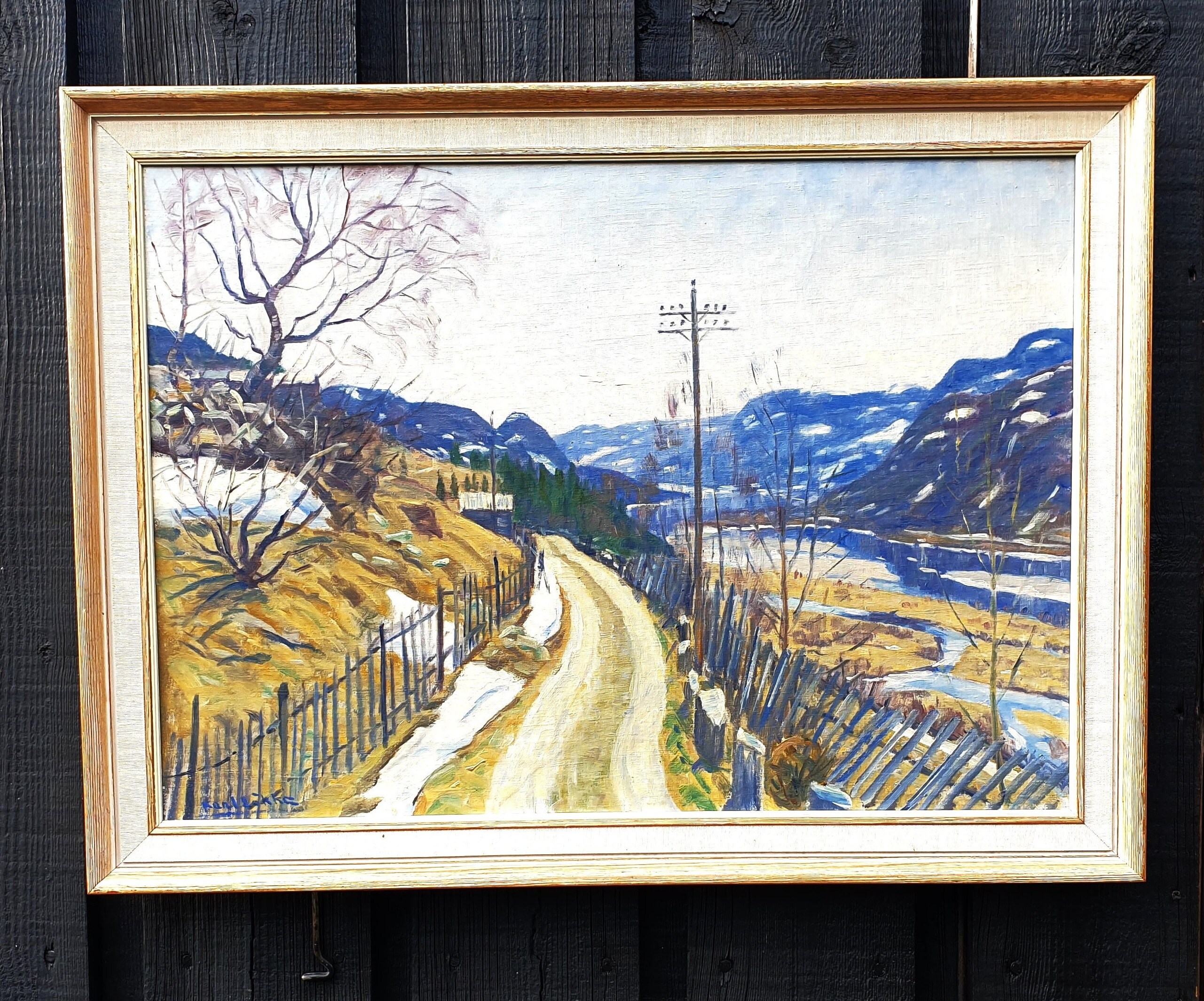 Norwegian Art 1920s Original Framed Oil Painting Gudbrandsdalen Nordic ...