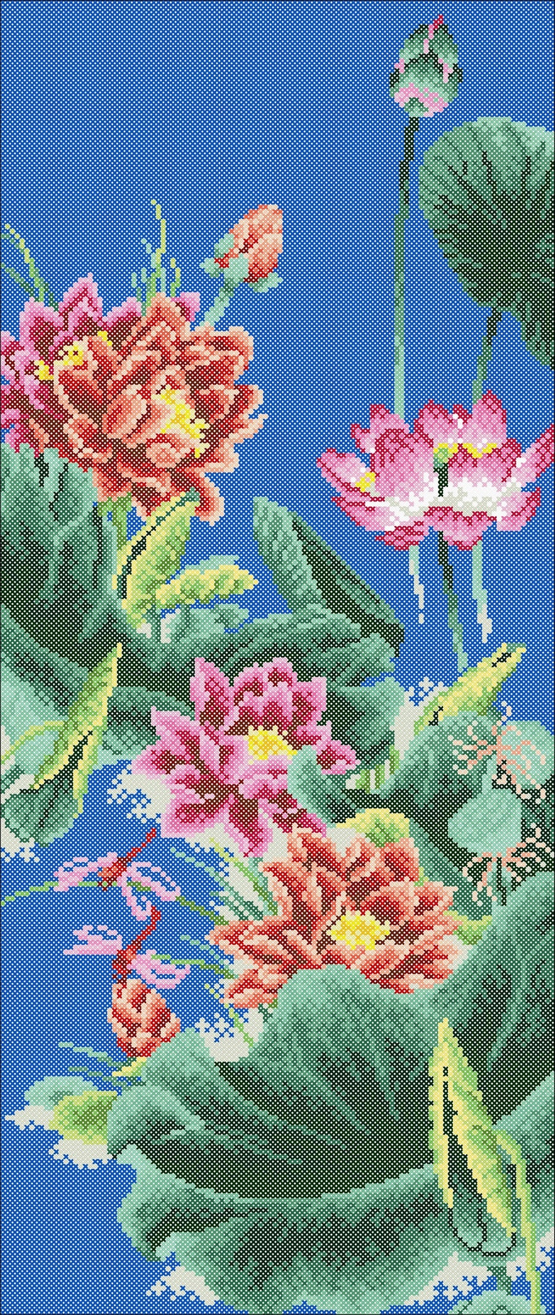 Lotus-cross Stitch Pattern-instant Download PDF File - Etsy