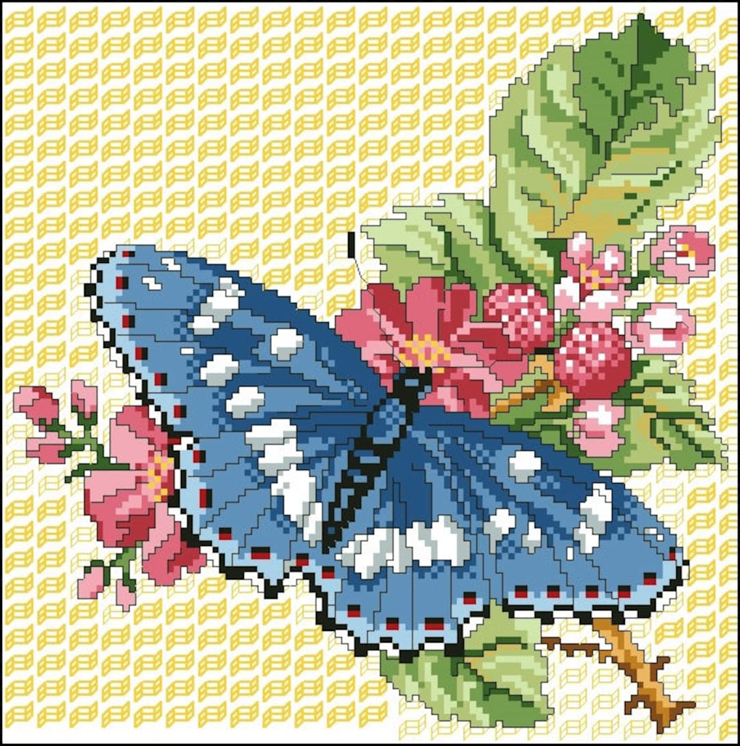 Butterfly-cross Stitch Pattern-instant Download PDF File - Etsy
