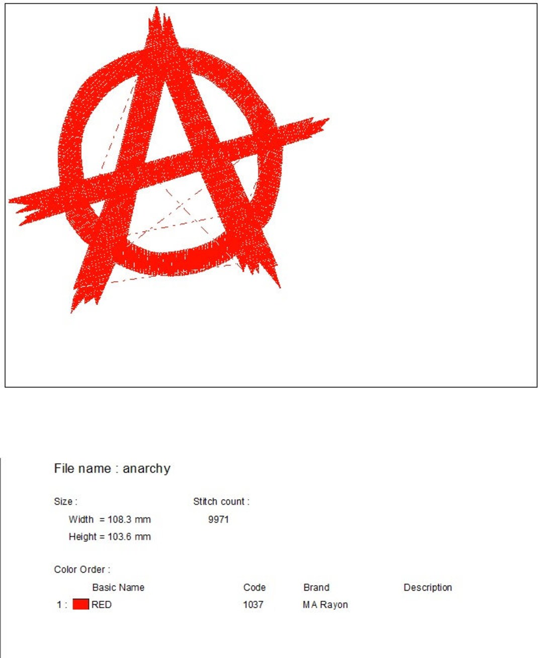 Anarchy Sign-machine Embroidery Pattern-instant Download - Etsy