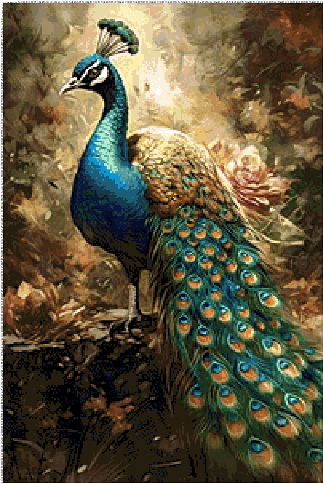 Peacock-cross Stitch Pattern-instant Download PDF File,xls' File - Etsy