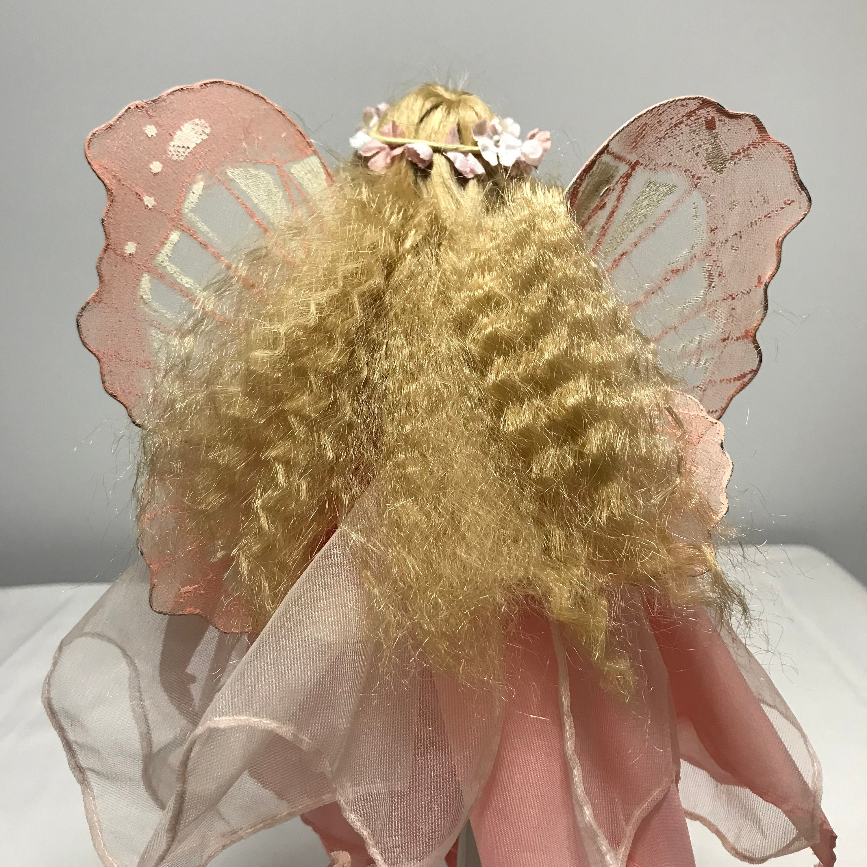 Vintage Porcelain Bisque Face Fairy Doll With Stand Pink Dress - Etsy