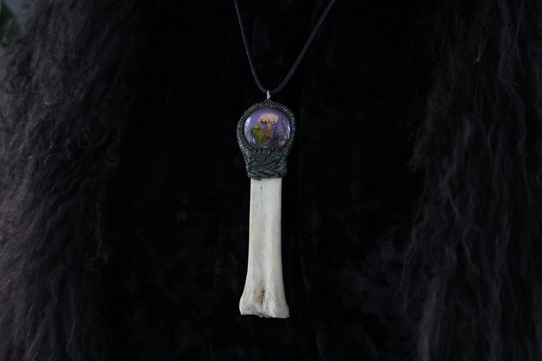 Sheep Bone and Mushroom Amulet - Etsy