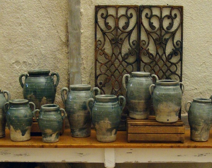 NEW POTTERY ~ Rustic French Confit Pot Collection in Sage Grey, Custom ...