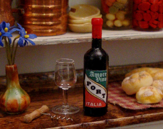 Bottle of Port Wine 1:12 Scale Miniature Dollhouse Accessory - Etsy