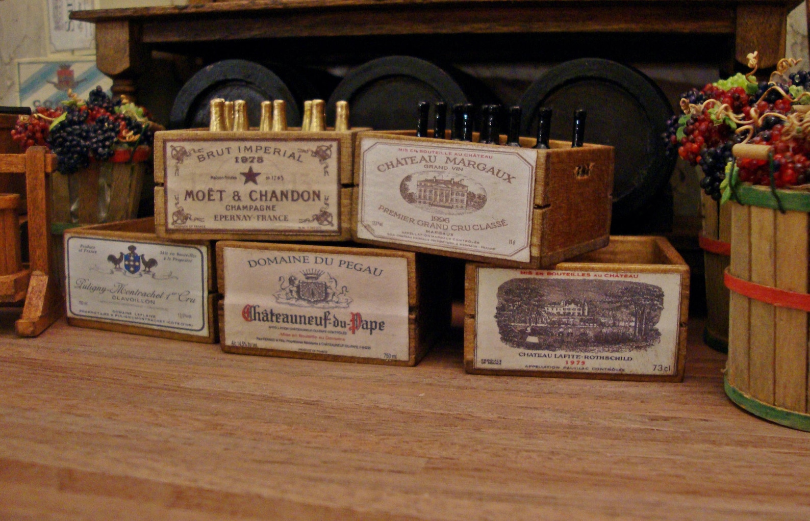 Aged Wine Crates ~ 1:12 Scale Miniature Dollhouse Accessory - Etsy