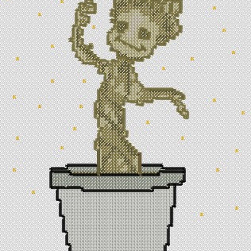 Groot Cross Stitch - Etsy