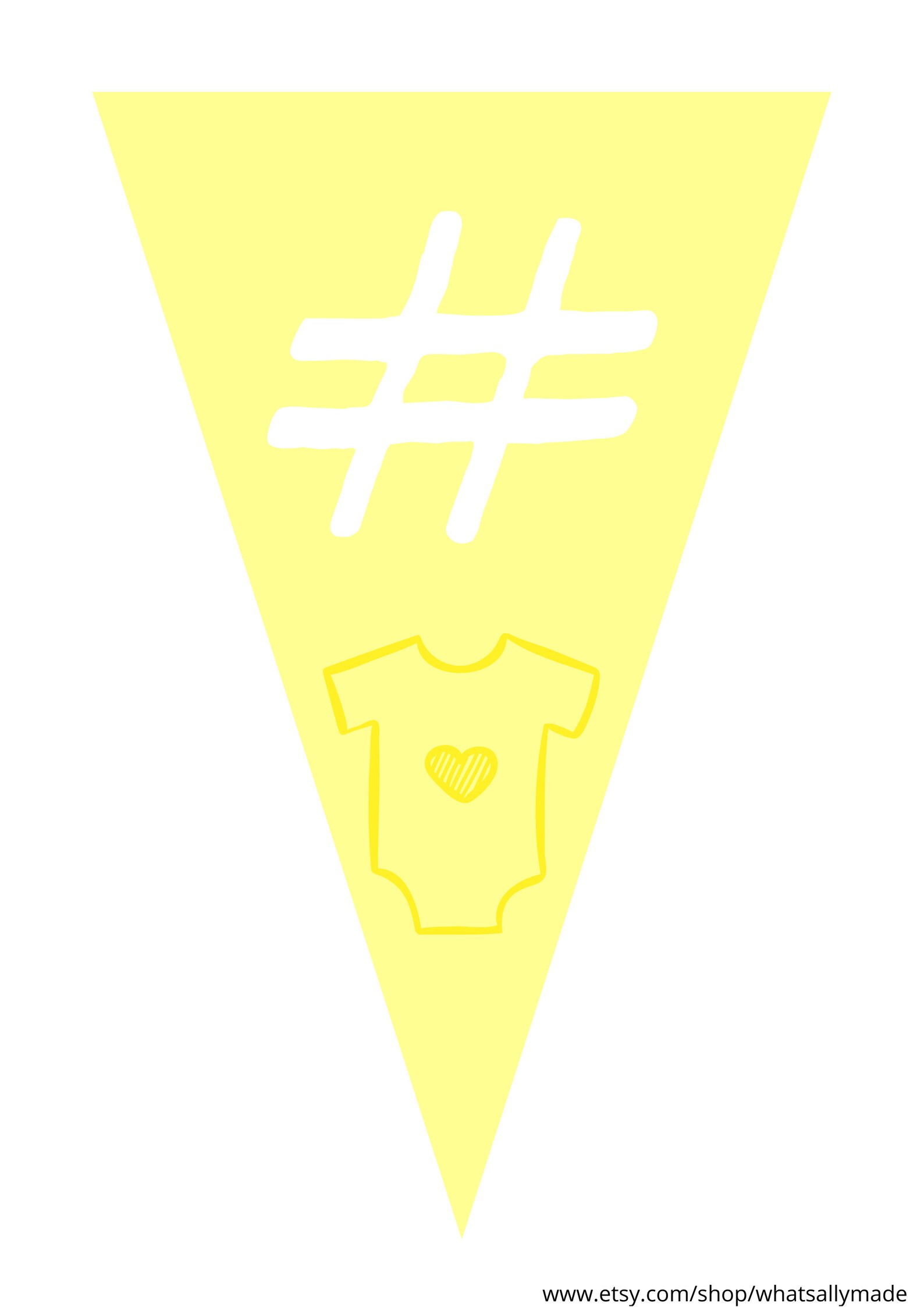 Printable Yellow Alphabet Bunting for Baby Shower - Etsy
