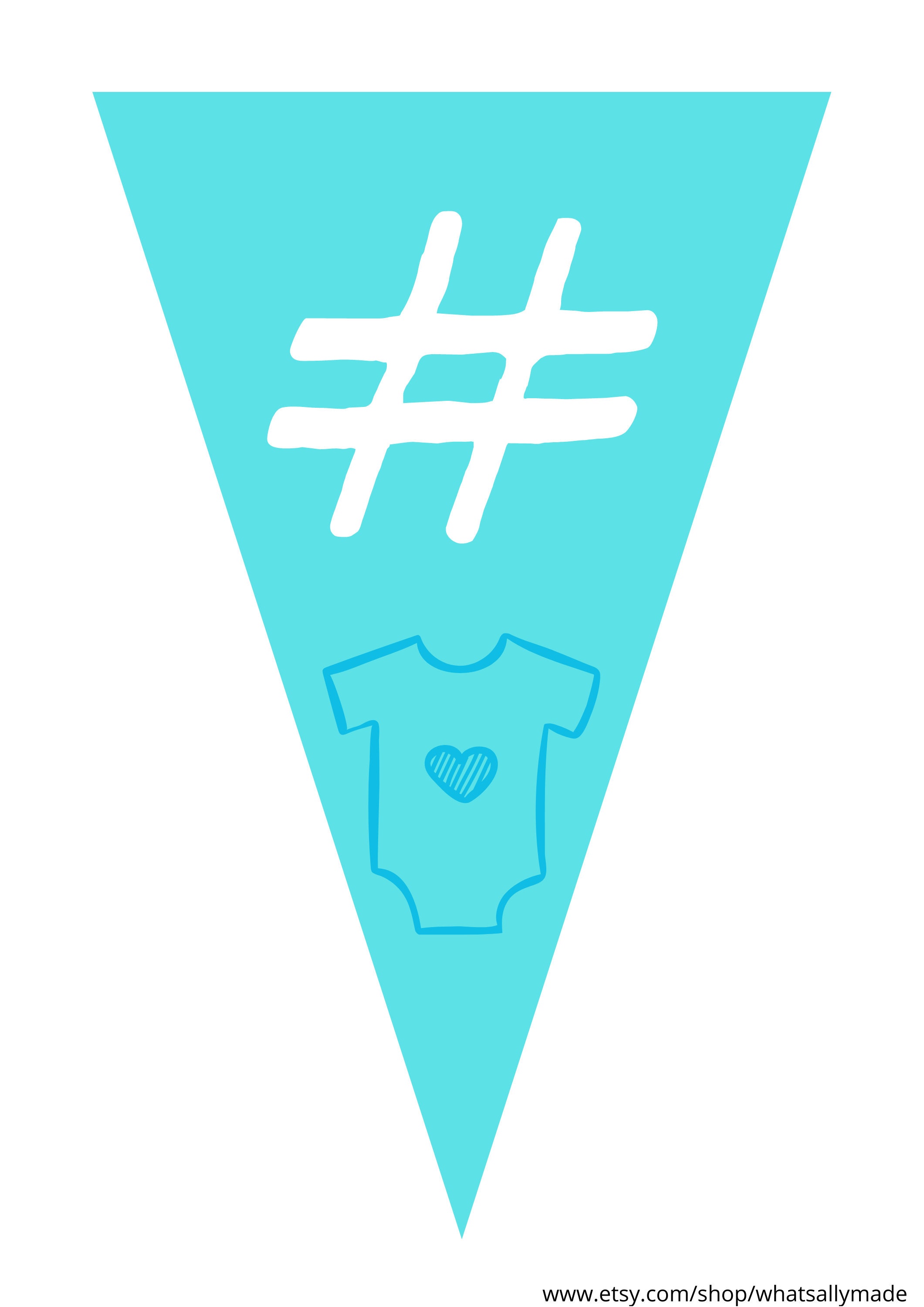 Printable Blue Alphabet Bunting for Baby Shower - Etsy