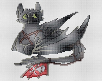 LOVE Toothless HTTYD Cross Stitch DIGITAL Pattern - Etsy