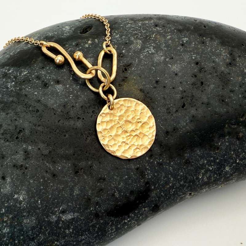 Gold Disc Pendant - Etsy