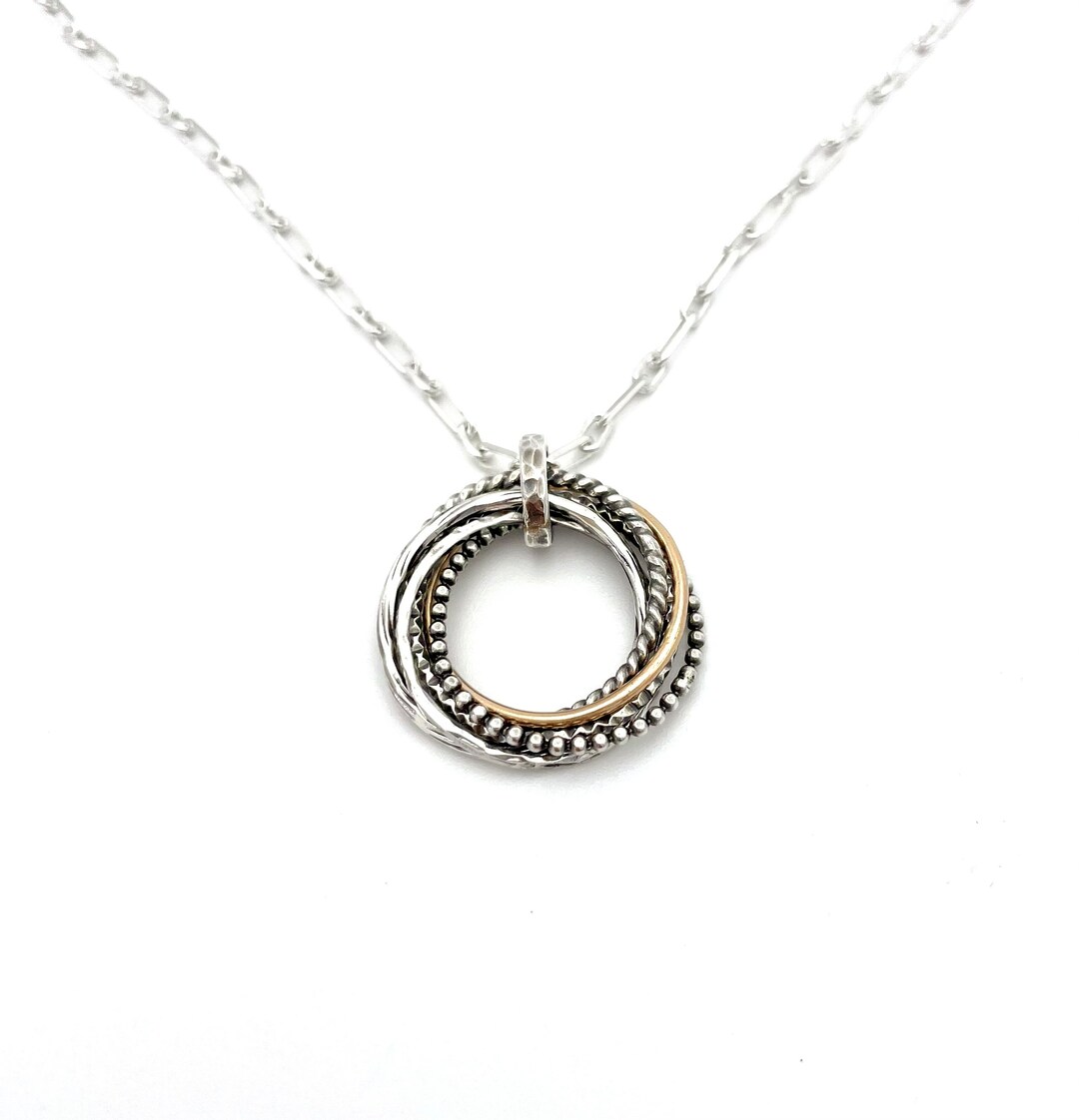 Six Circle Necklace. Six Interlocking Circles in Sterling Silver and ...